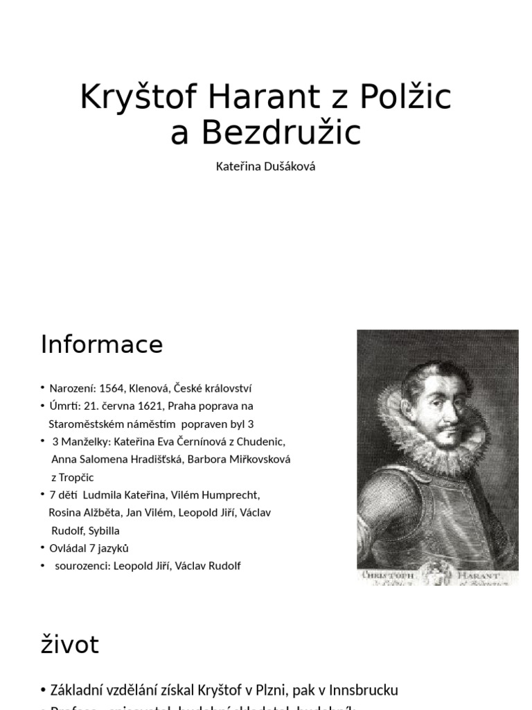 Kryštof Harant Z Polžic A Bezdružic | PDF