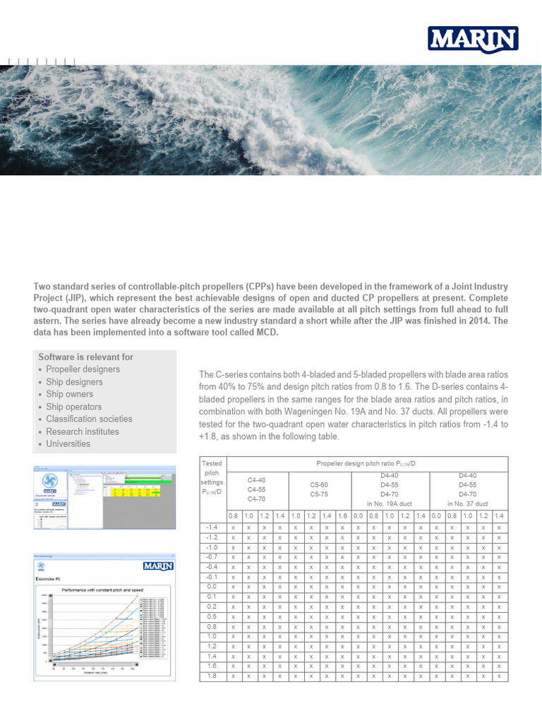 The Wageningen C - and D-Propeller Series-MCD Software | PDF | Propeller