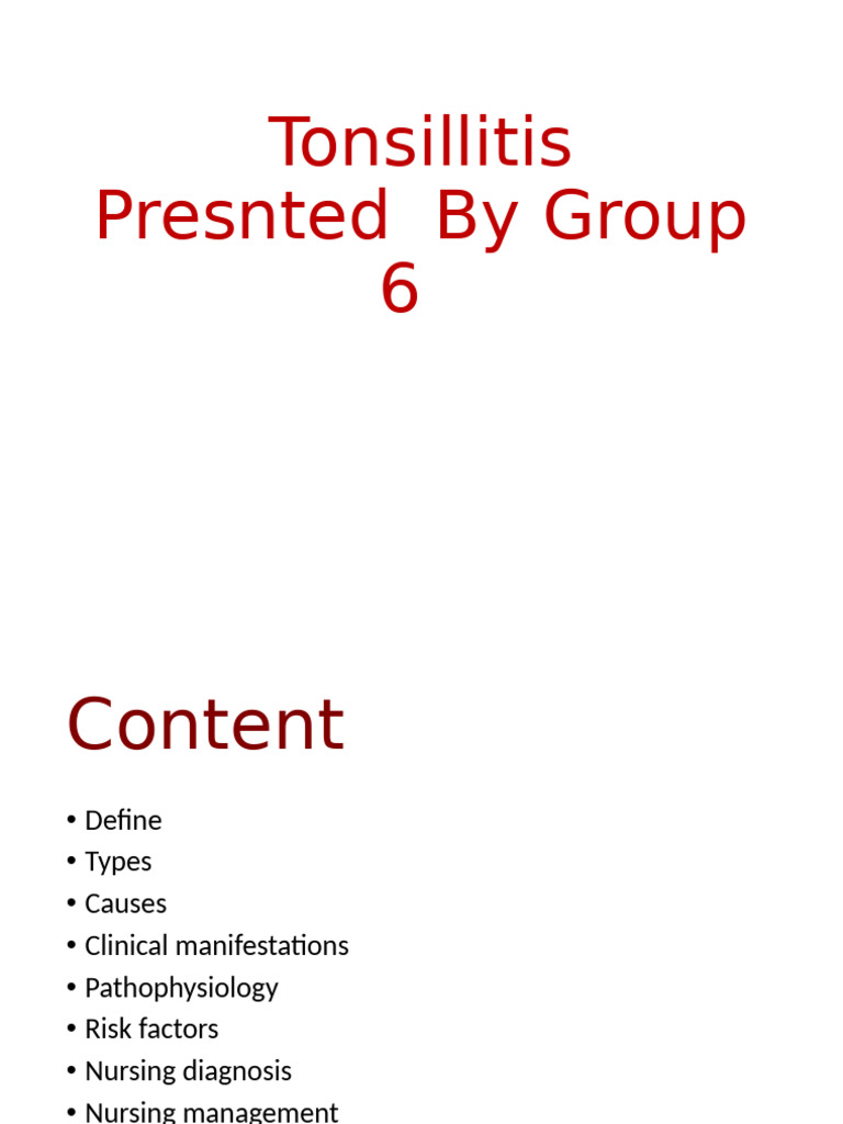 Tonsillitis-WPS Office | PDF | Inflammation | Clinical Medicine