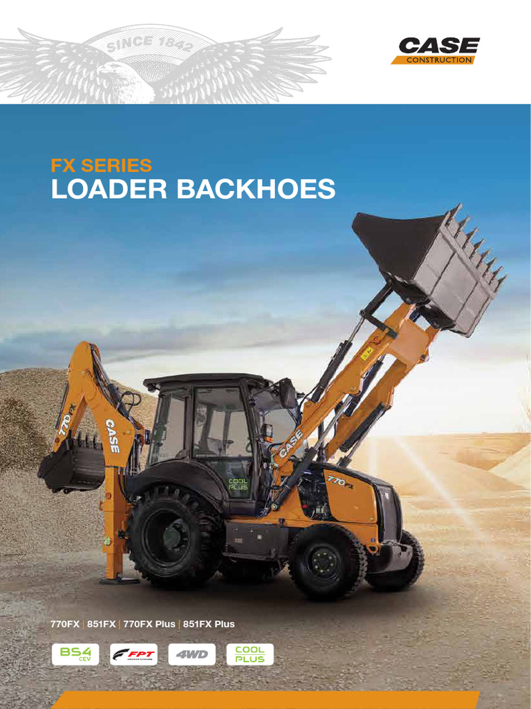 FX Series Backhoe Loaders Specsheet India | PDF | Loader (Equipment ...