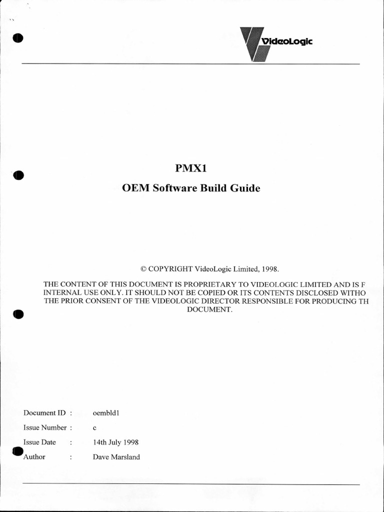 VideoLogic PMX1 OEM Software Build Guide | PDF | Microsoft Windows | Software