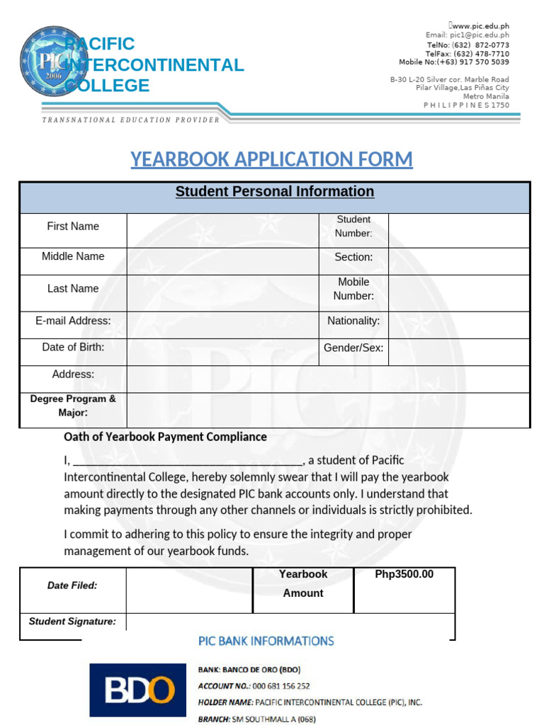 YEARBOOK-APPLICATION-FORM | PDF