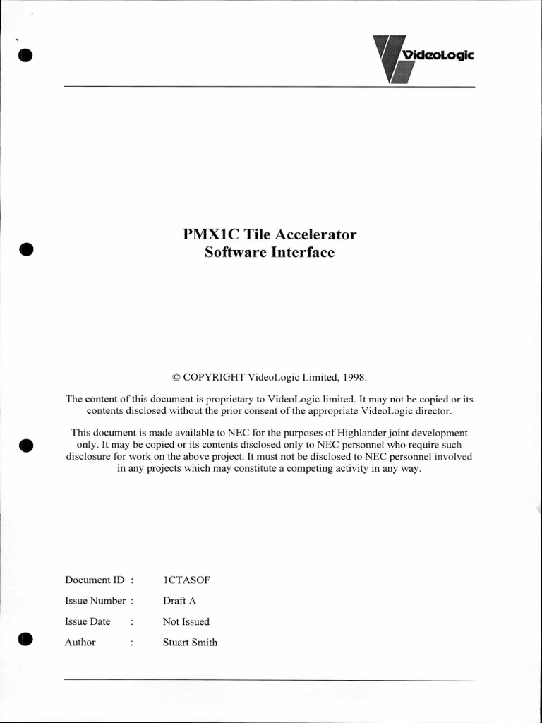 VideoLogic PMX1C Tile Accelerator Software Interface | PDF | Pointer ...