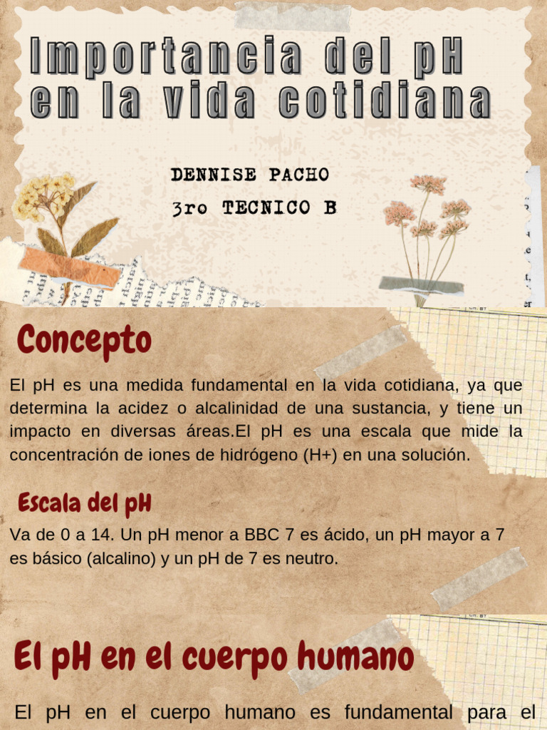 Importancia del pH en el Cuerpo Humano | PDF