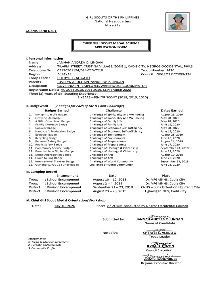 1. CGSMS-Form-No.1 | PDF | Youth Movements | Youth Organizations