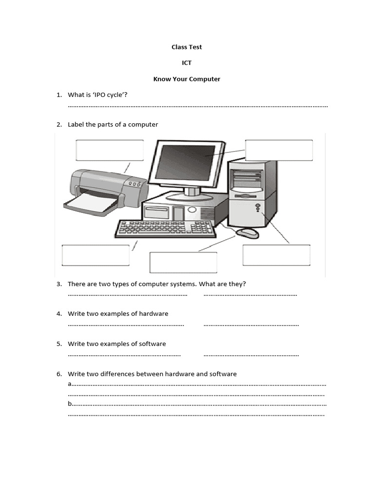 Class Test Grade 3 Ict | PDF