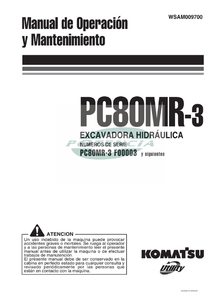 06 41 EXCAVADORA KOMATSU PC80 MR 3 Fin2 | PDF
