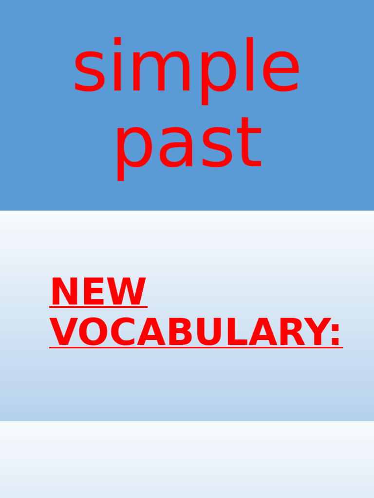 Simple Past | PDF