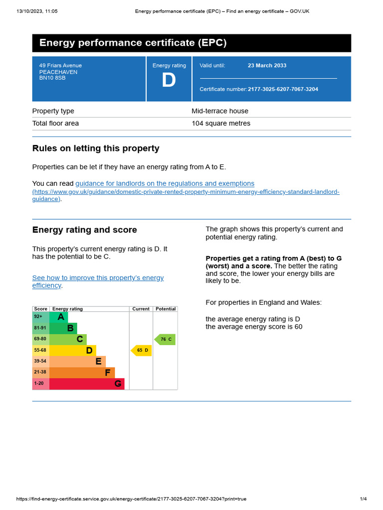 Energy performance certificate -EPC- --- Find an energy certificate ...