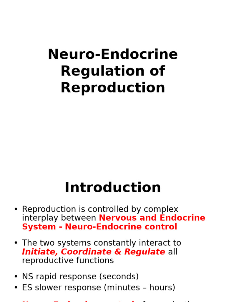 Neuro-Endocrine Control of Reproduction | PDF | Hypothalamus ...