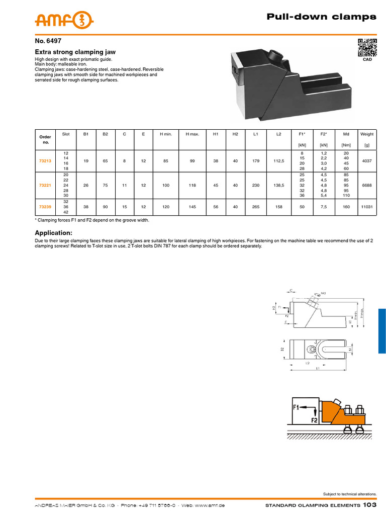 Pull Down Clamps - AMF No.6497 | PDF | Metalworking
