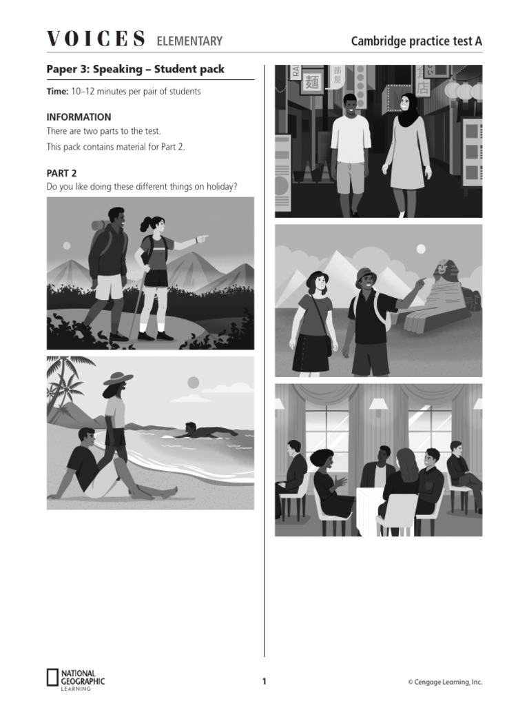 Voices Elementary Speaking-Student Test A 1 | PDF