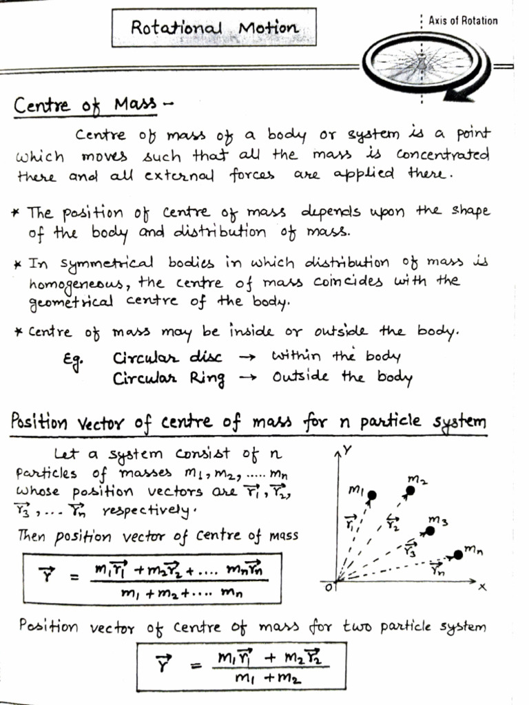 Centre of Mass and Rotational Motion | PDF