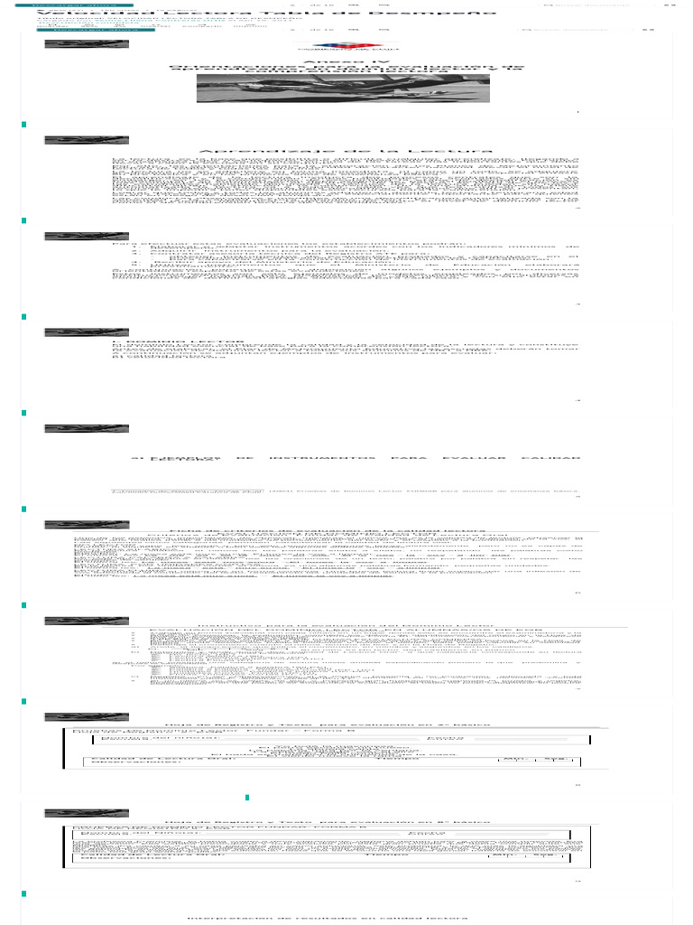 Velocidad Lectora Tabla de Desmpeño PDF Compr | PDF | Comprensión lectora | Evaluación