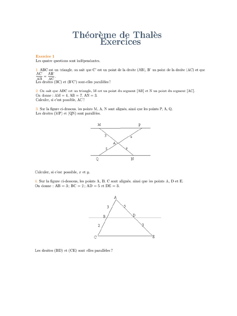exercice THALES | PDF