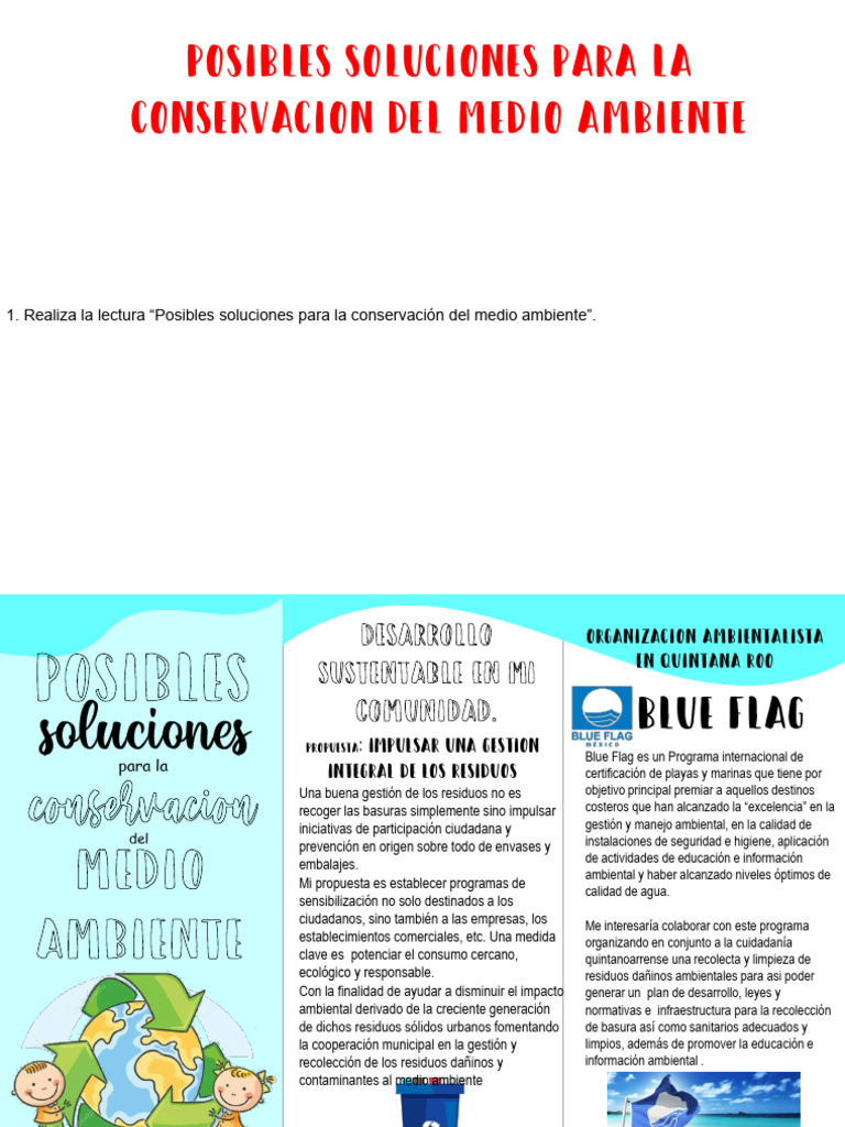 3.3 Posibles soluciones para la conservación del medio ambiente_Diego Ernesto Soberanis Cruz 2R ...