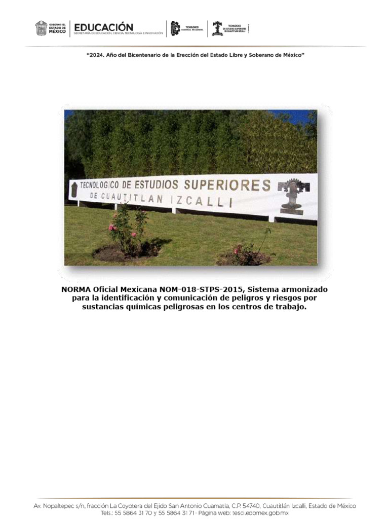 NORMA Oficial Mexicana NOM-018-STPS-2015 | PDF | Toxicidad | Sustancias ...
