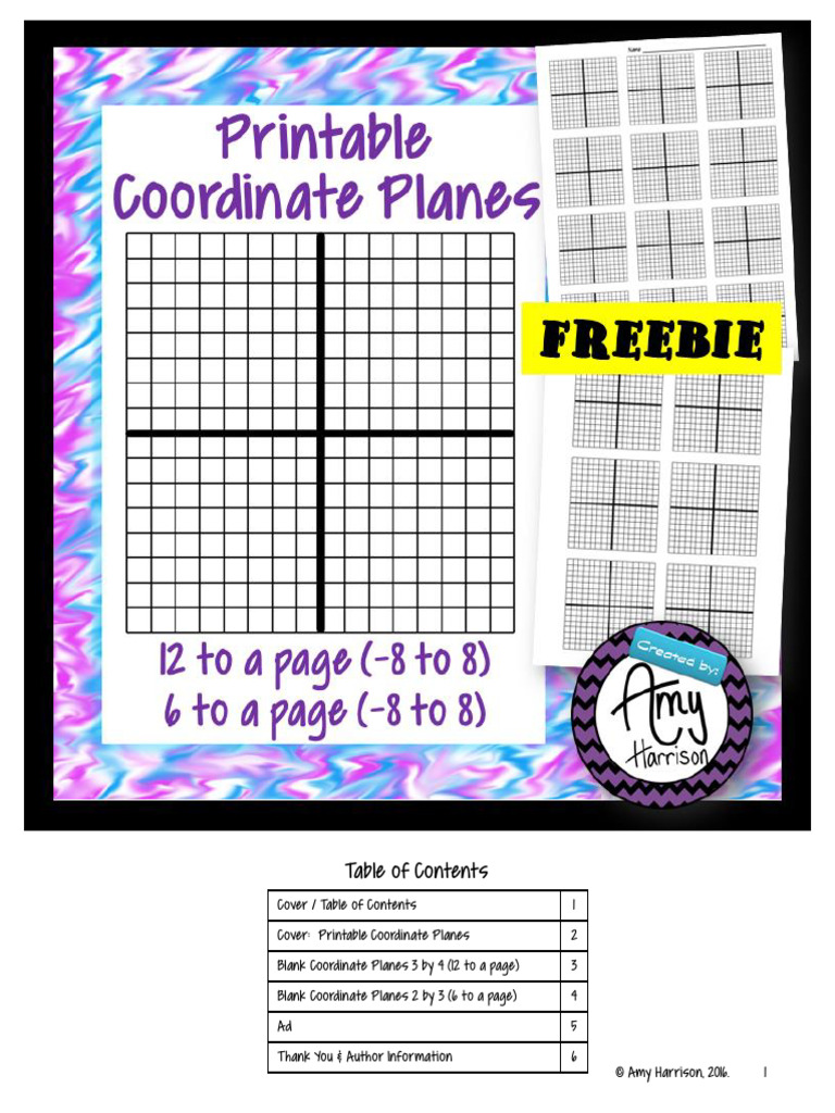 FREEBlankCoordinatePlanes8to8 1 | PDF