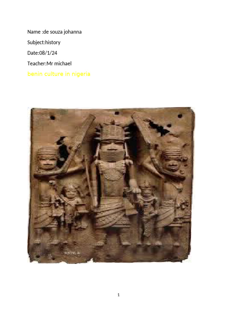 Benin Culture: History and Traditions | PDF | Nigeria