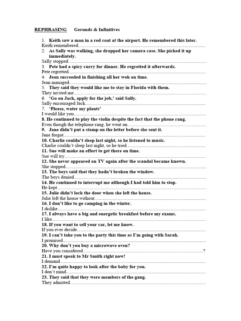 gerunds_infinitives_rephrasing (1) | PDF