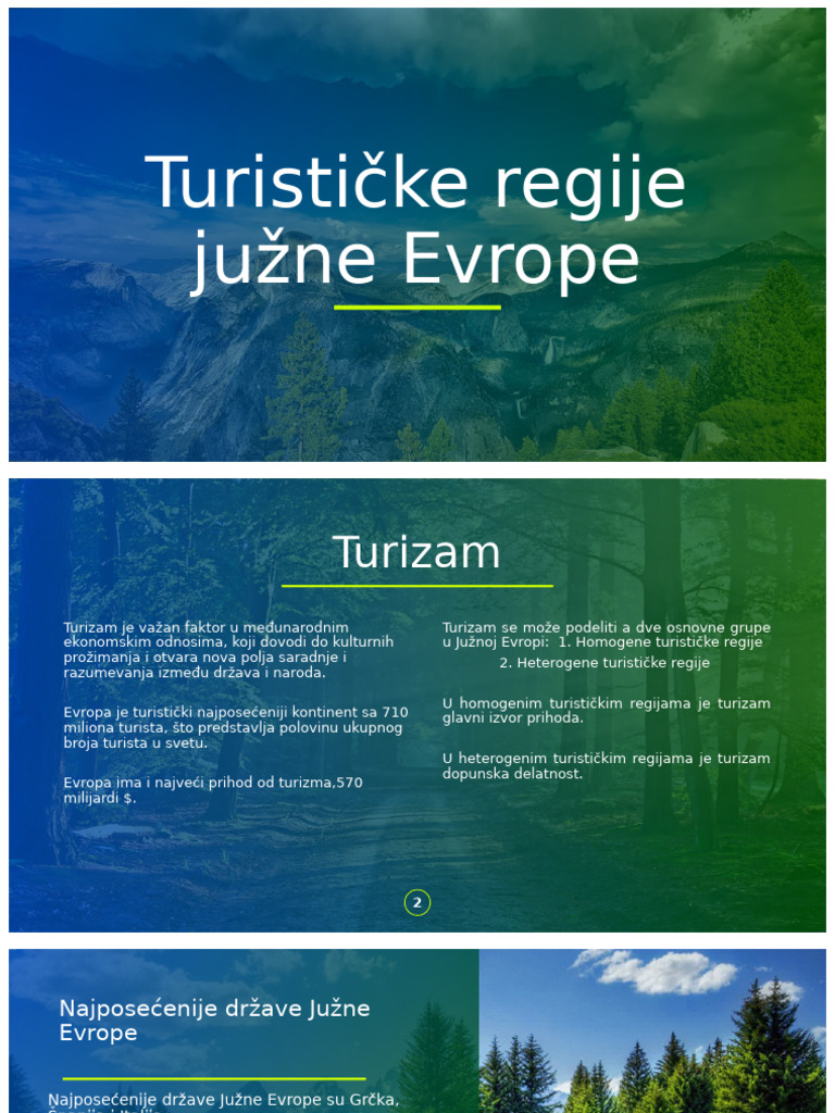 Turističke Regije Južne Evrope | PDF