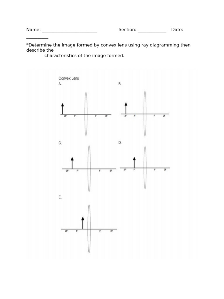 Convex Lens Image Analysis Guide | PDF