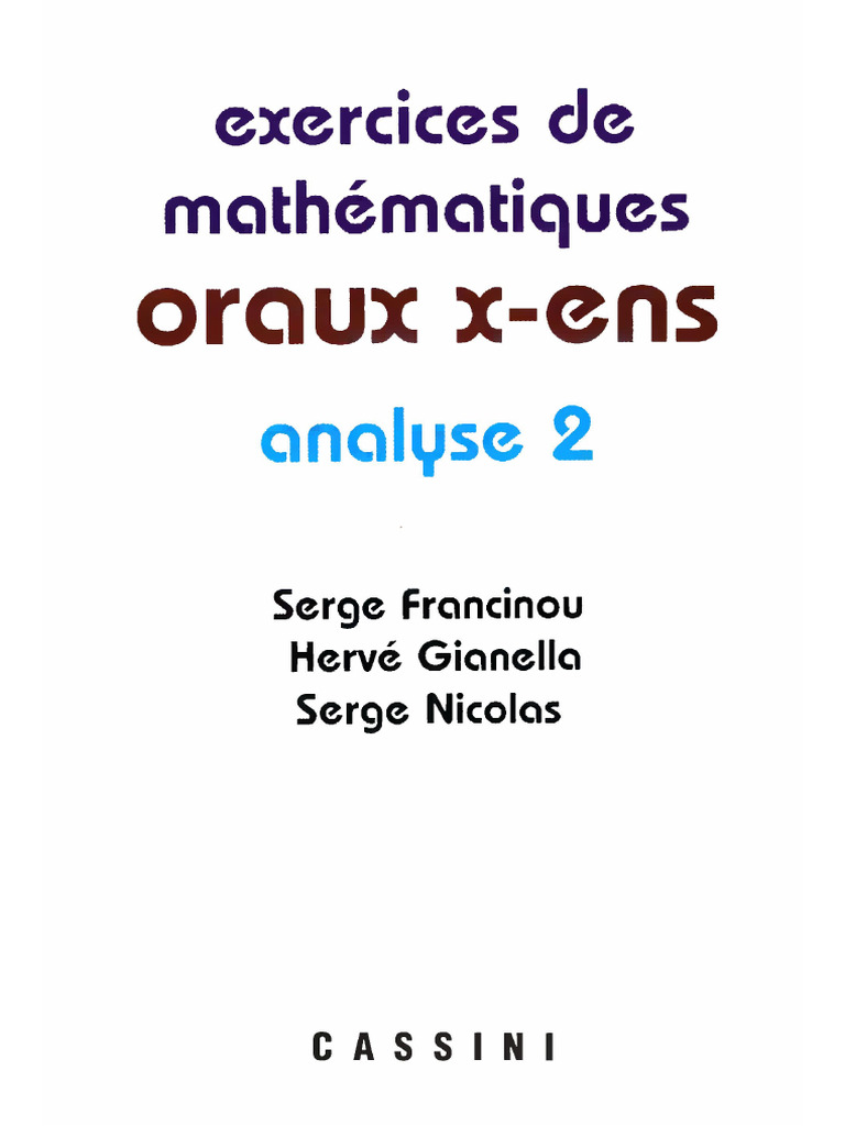 Oraux X Ens Analyse - 2 | PDF