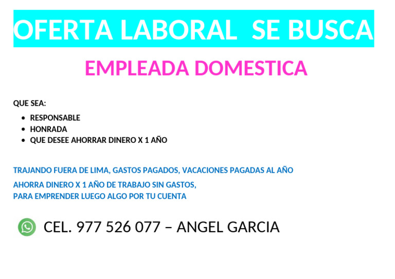 Busca Empleada | PDF