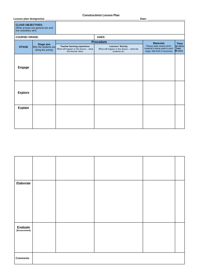 Constructivist Lesson Plan | PDF | Constructivism (Philosophy Of ...