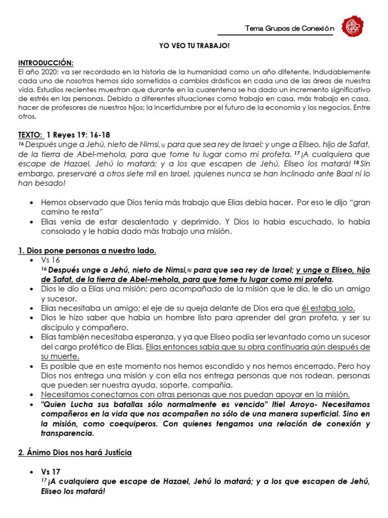 1 REYES 19-16 - DIOS RECOMPENSA TU TRABAJO! | PDF | Elijah | Libros de ...