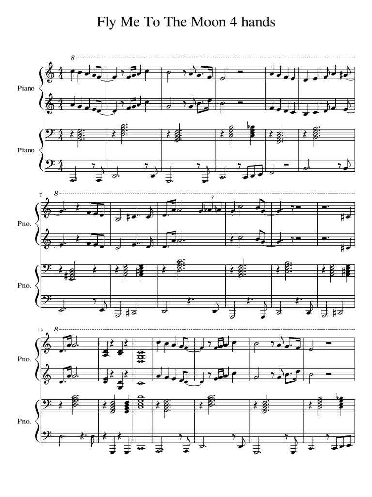 Fly Me To The Moon 4hands | PDF