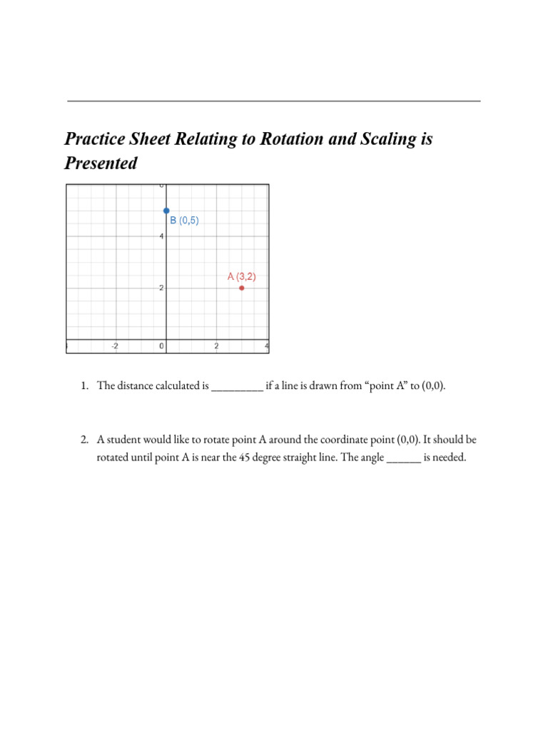Rotation and Scaling Practice Sheet | PDF