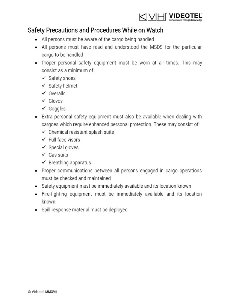 Safety Procedures for Cargo Handling | PDF