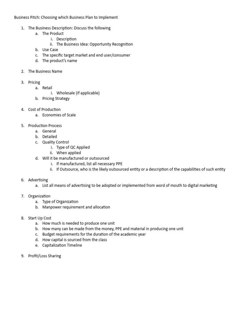 Business Pitch | PDF | Business Process | Marketing