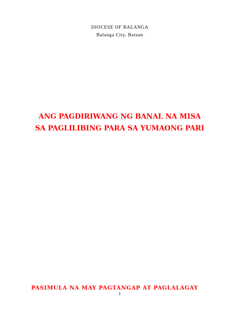 Misa NG Paglilibing Sa Pari | PDF