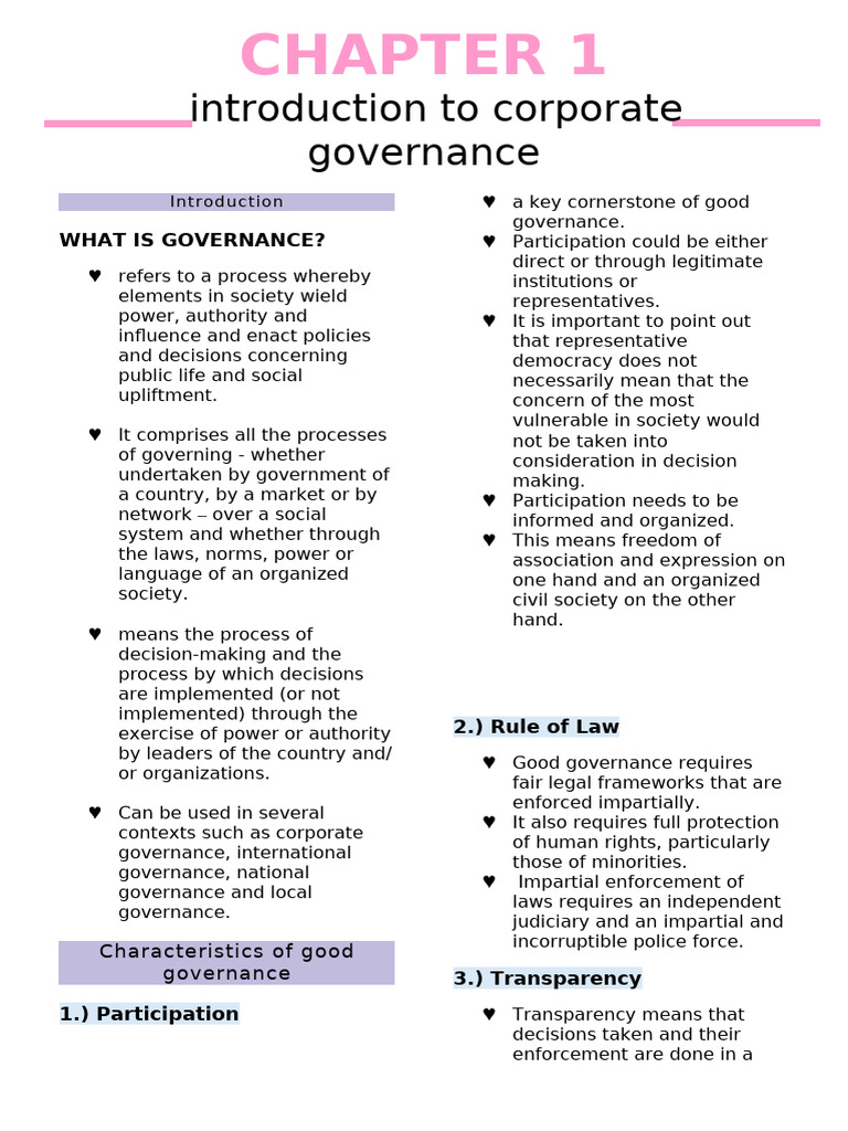 Governance | PDF | Governance | Corporate Governance