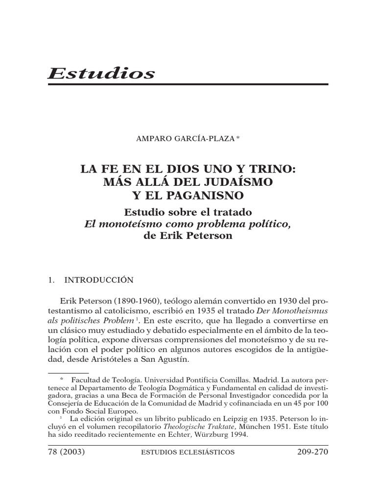 LA FE EN EL DIOS UNO Y TRINO | PDF | Politeísmo | Dios