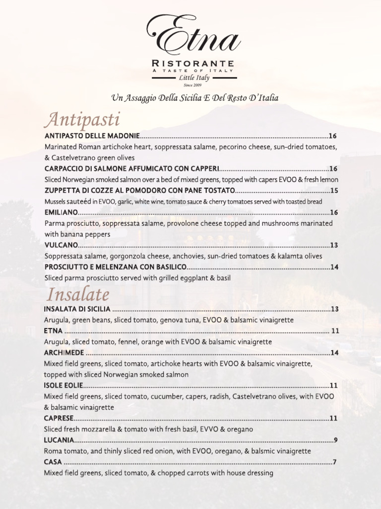 Final Etna Menu June 2022 | PDF