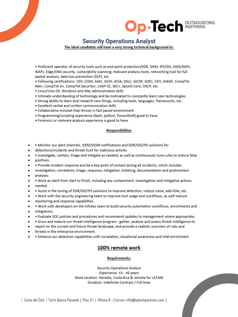 Security Operations Analyst | PDF | Computing | Computer Security
