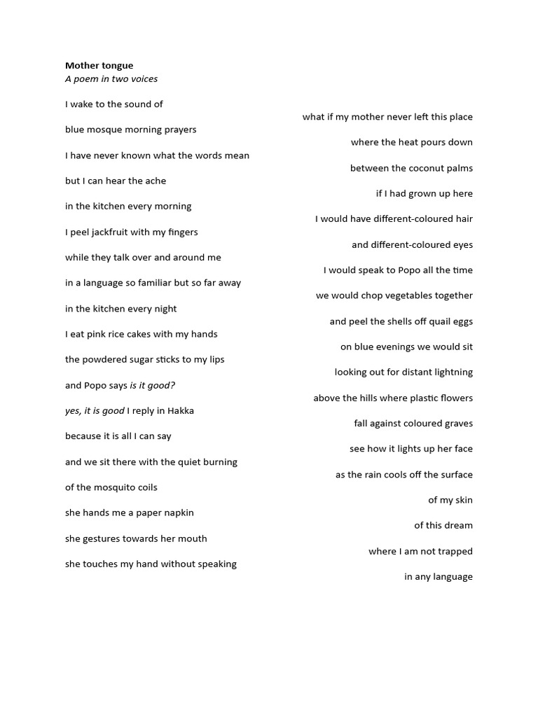 Mother Tongue Nina Mingya Powles | PDF