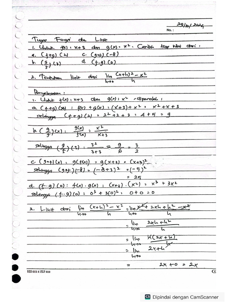 Tugas 2 Kalkulus Tian Informatika 112024012 | PDF