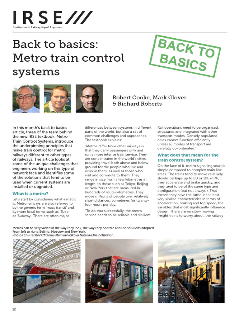 Back to basics Metros | PDF | Rapid Transit | Train