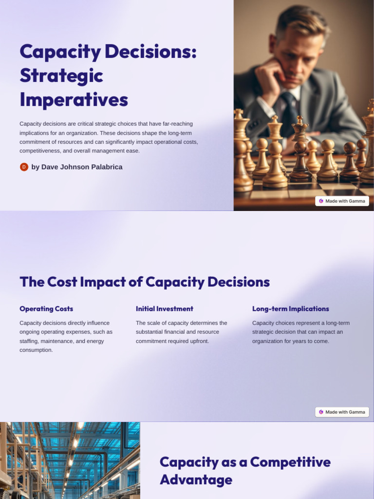 Capacity Decisions Strategic Imperatives | PDF | Inventory ...