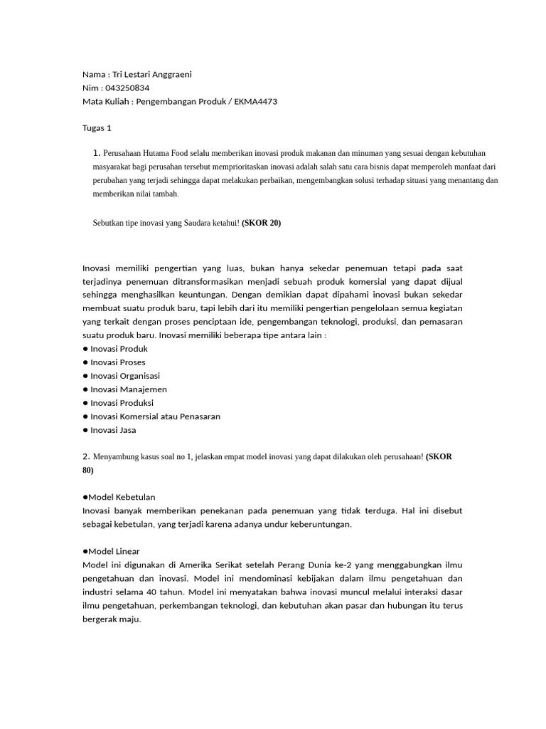 Tugas 1 Pengembangan Produk | PDF