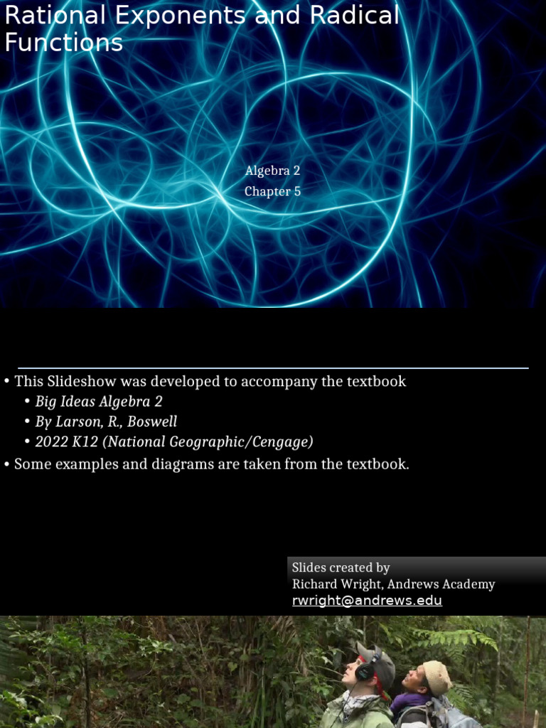 Algebra 2 05 Rational Exponents and Radical Functions | PDF | Function ...