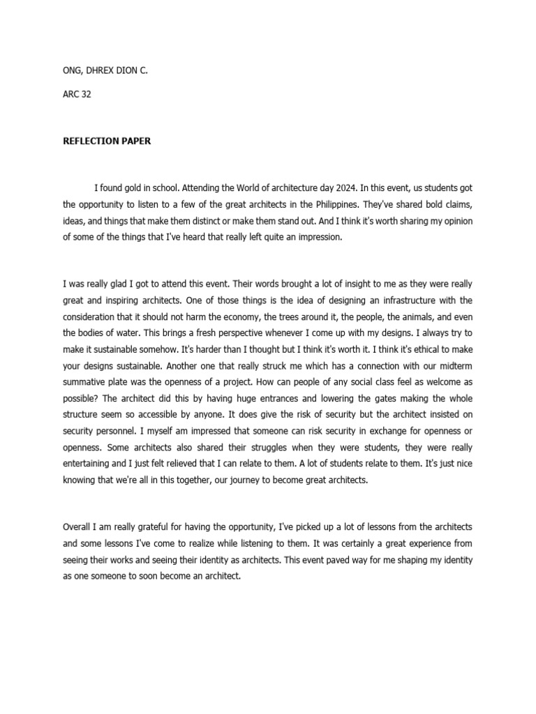 Reflection Paper | PDF