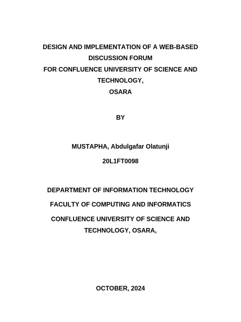 Abdulgafar PRELIMINARY PAGES | PDF | Internet Forum | Computing