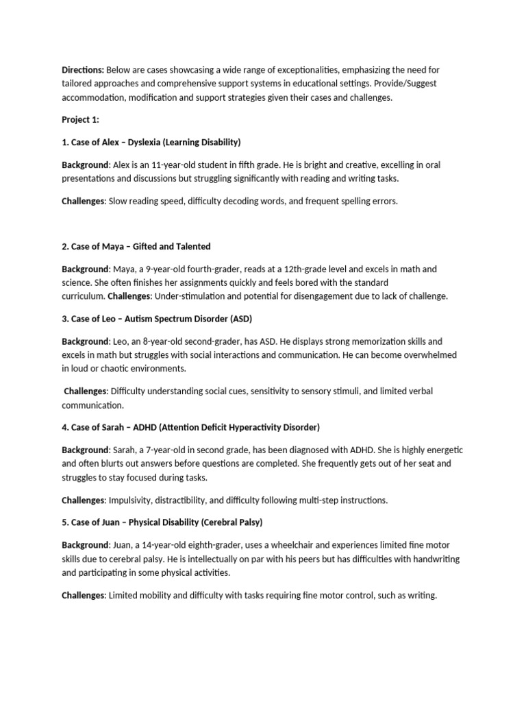 Bsedbtvtedbeed Case Studies Sped 1 | PDF | Learning Disability ...