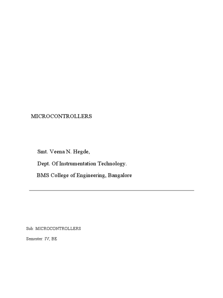 Introduction - Unit I MC | Download Free PDF | Microcontroller | Instruction Set