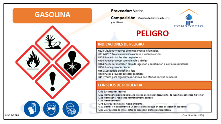 Gasolina: Riesgos y Precauciones de Seguridad | PDF